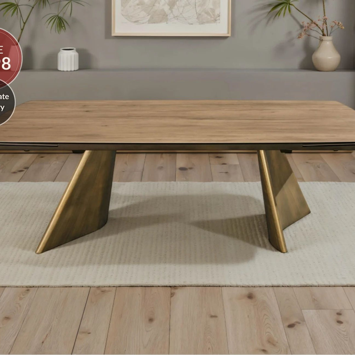 Enzo Natural Ceramic Extending Dining Table – NCF Living
