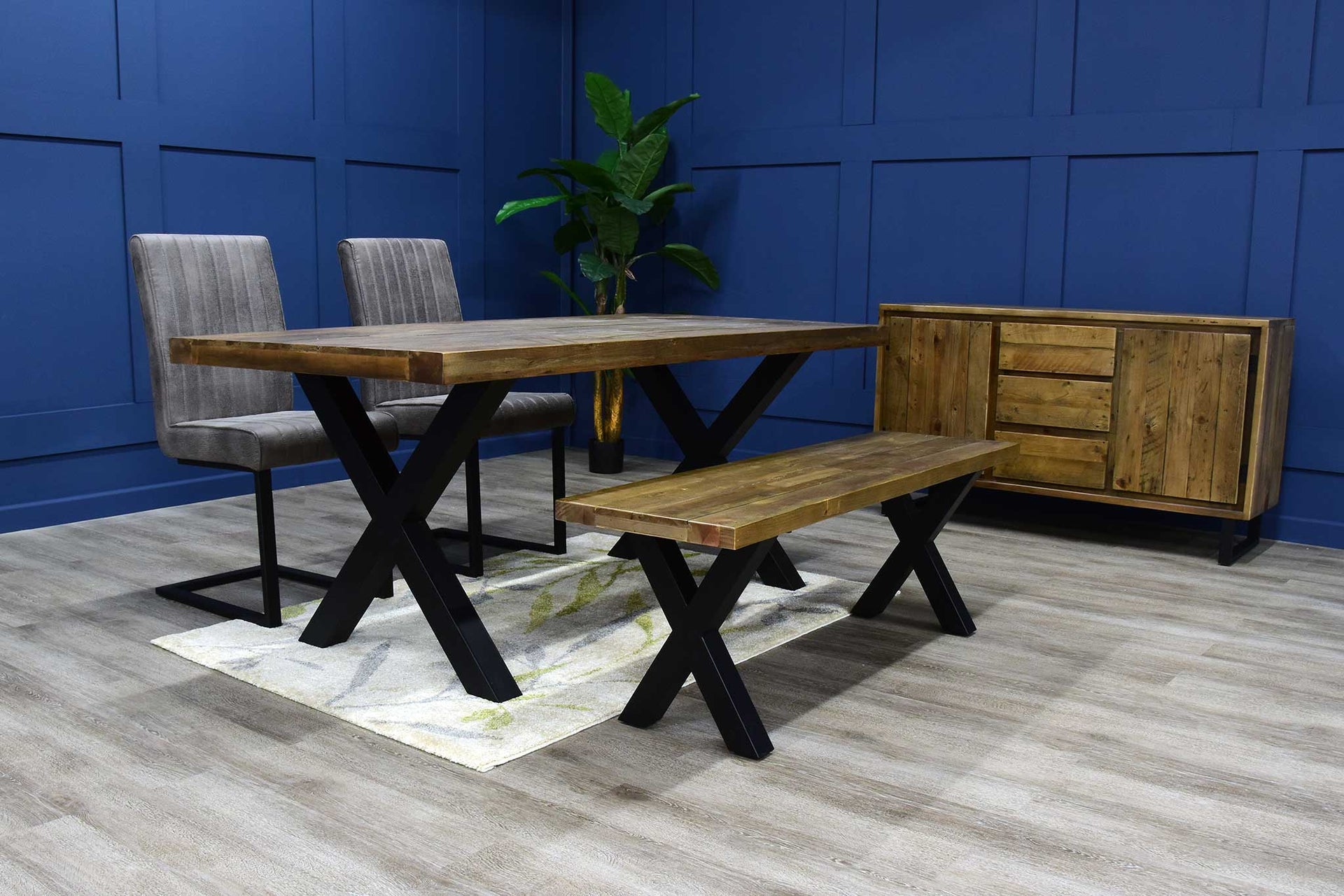 New York 180 Fixed Top Dining Table - Reclaimed Wood