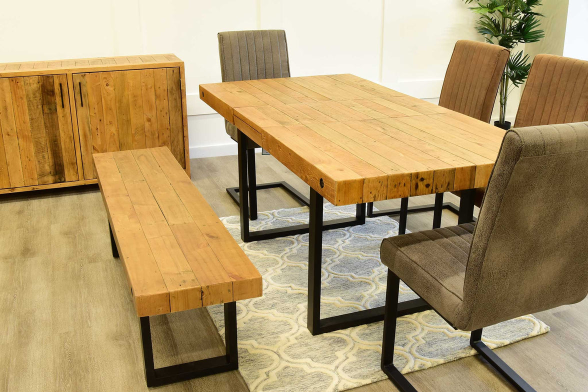 Oregon 140/180 Extendable Dining Table in Reclaimed Timber