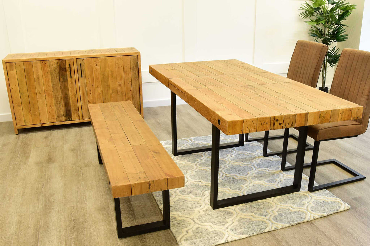 Oregon 140/180 Extendable Dining Table in Reclaimed Timber
